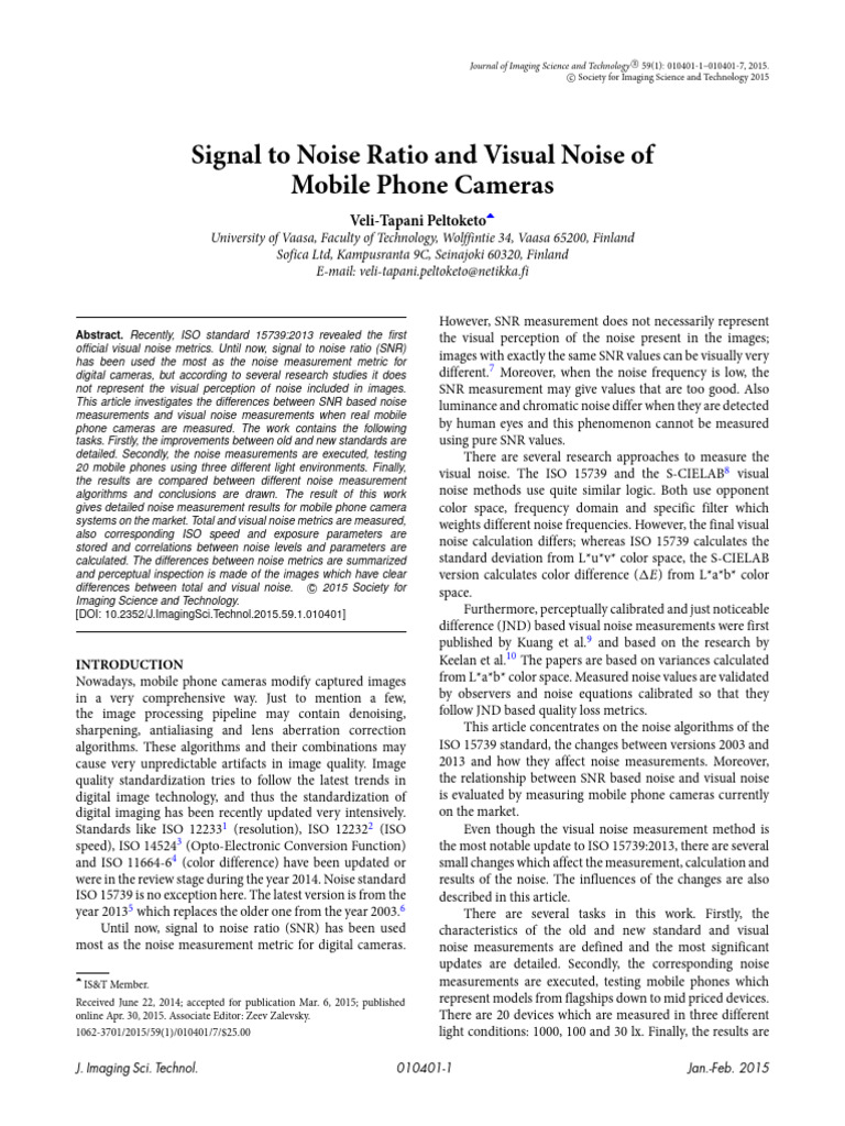 CNR JIST 2015 Art00002 Veli-Tapani-Peltoketo | PDF | Signal To Noise ...