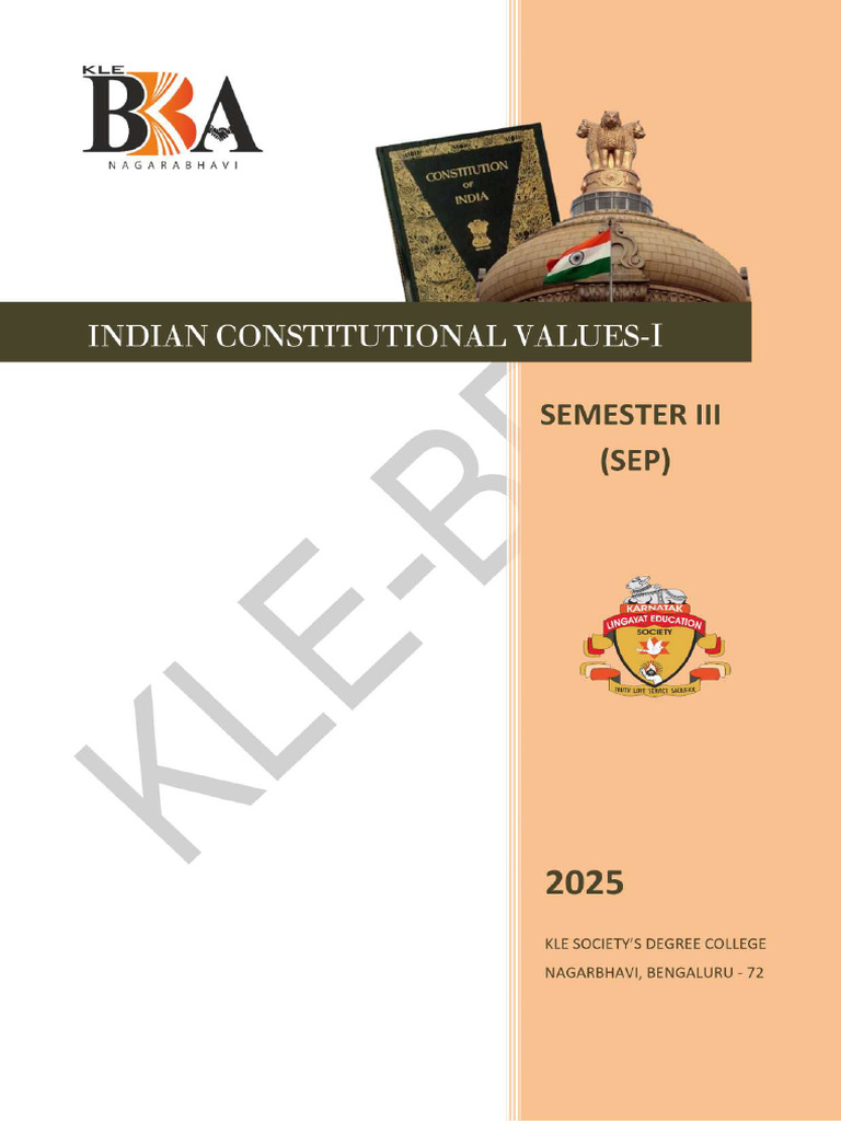 Indian Constitutional Values - I - Semester-III (SEP) | PDF