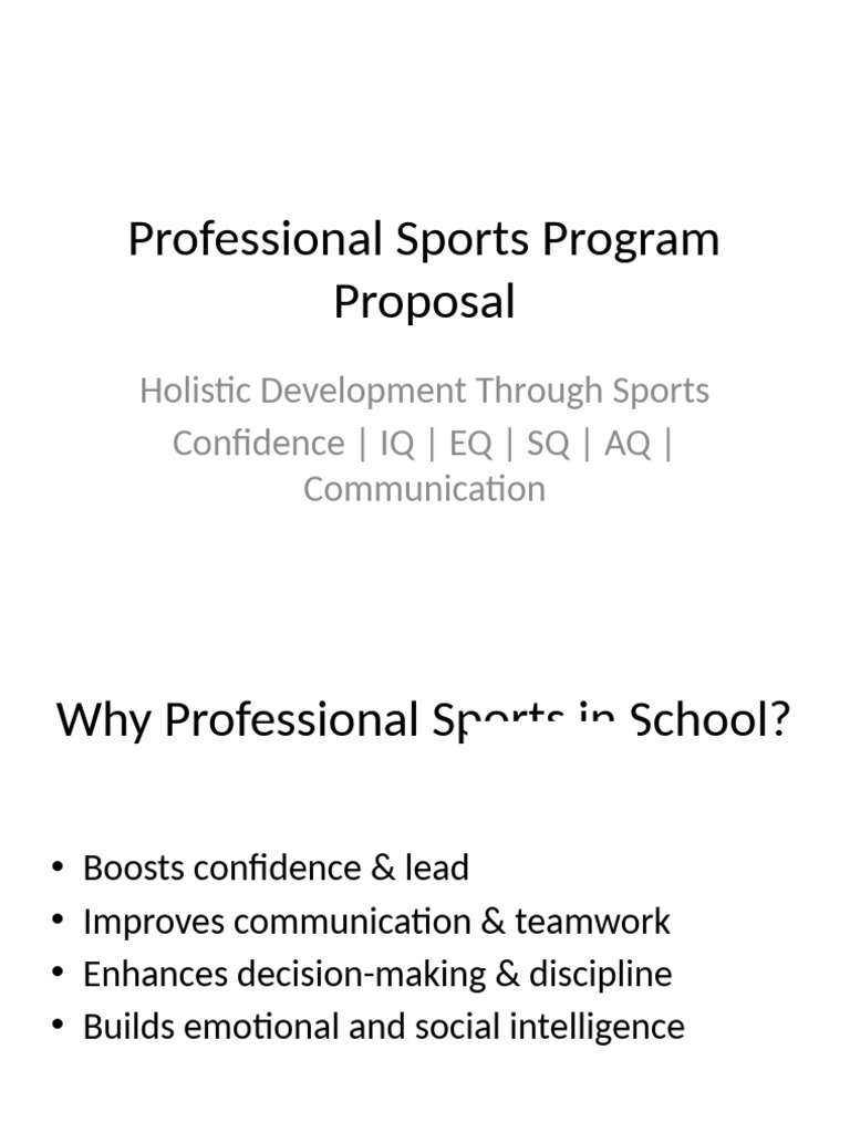 Holistic Sports Program Proposal | PDF