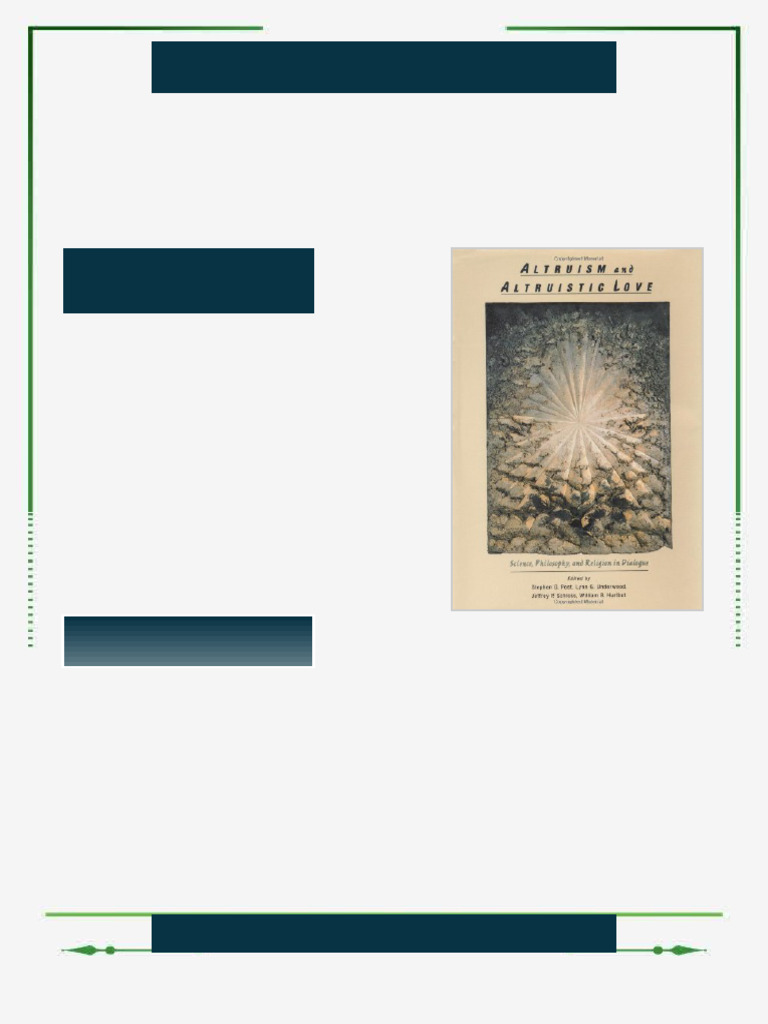 Altruism altruistic love science philosophy religion in dialogue 1st ...