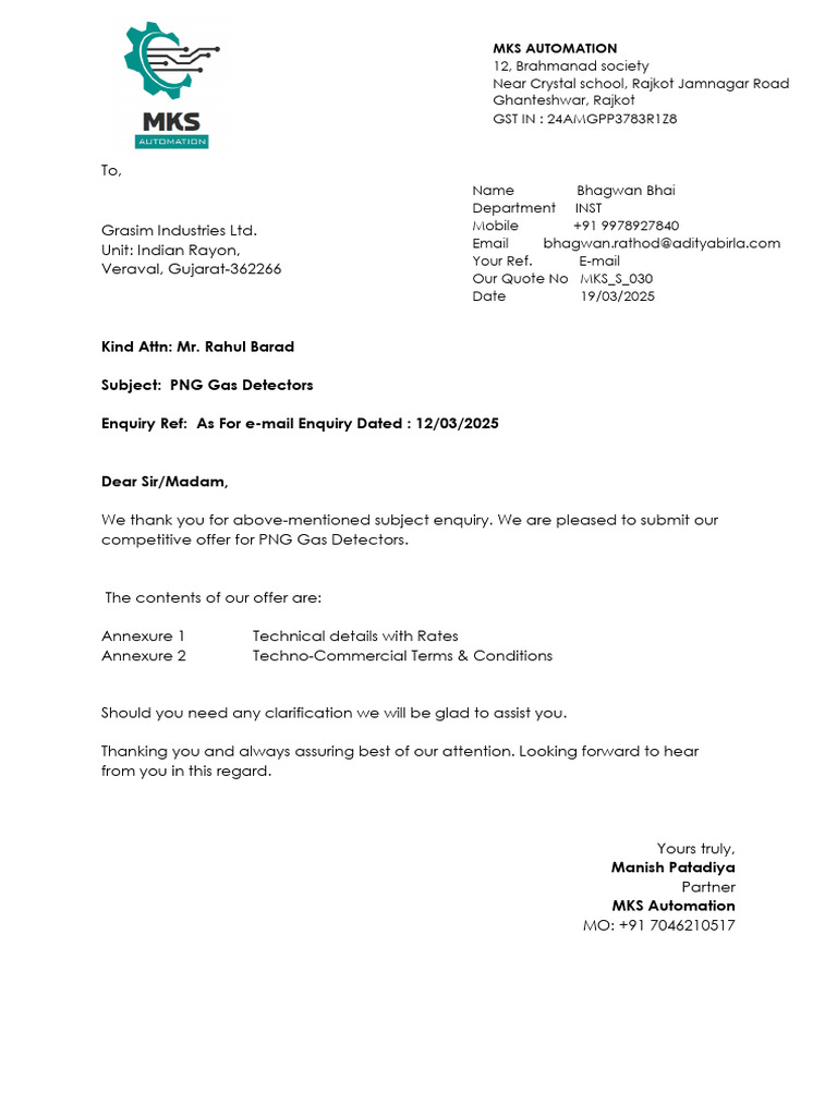 Offer No MKS S 030 CAL PNG Gas Detector | PDF | Sensor