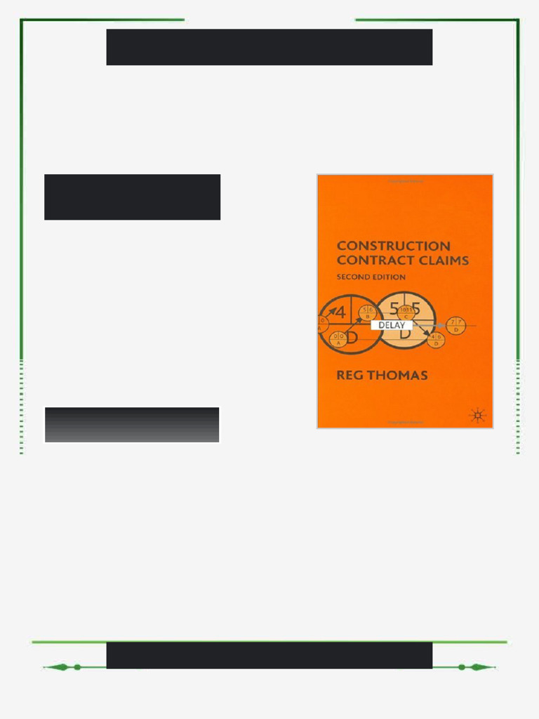 Construction Contract Claims 2nd Revised edition Edition R.W. Thomas ...