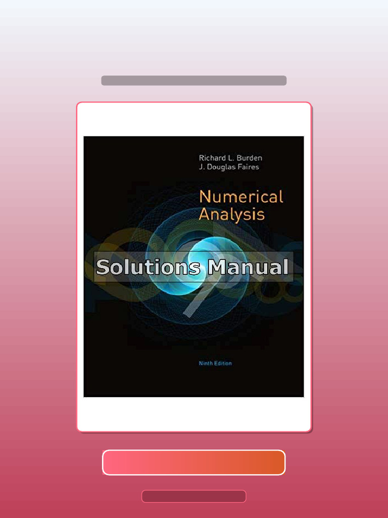 Numerical Analysis 9th Edition Burden Test Bank | PDF