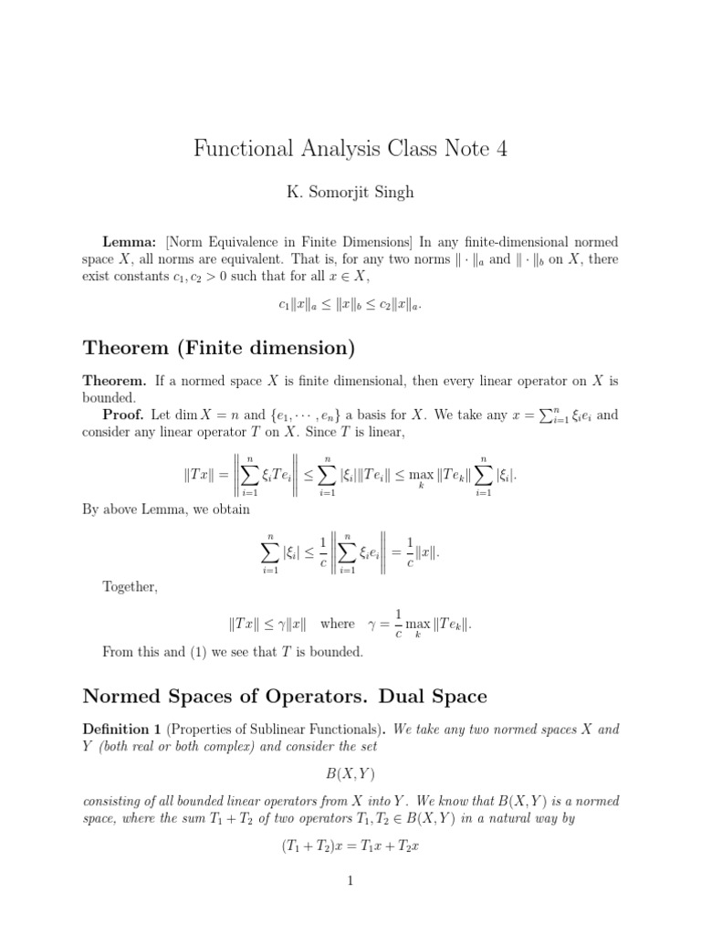 Norm Equivalence and Bounded Operators | PDF | Eigenvalues And ...