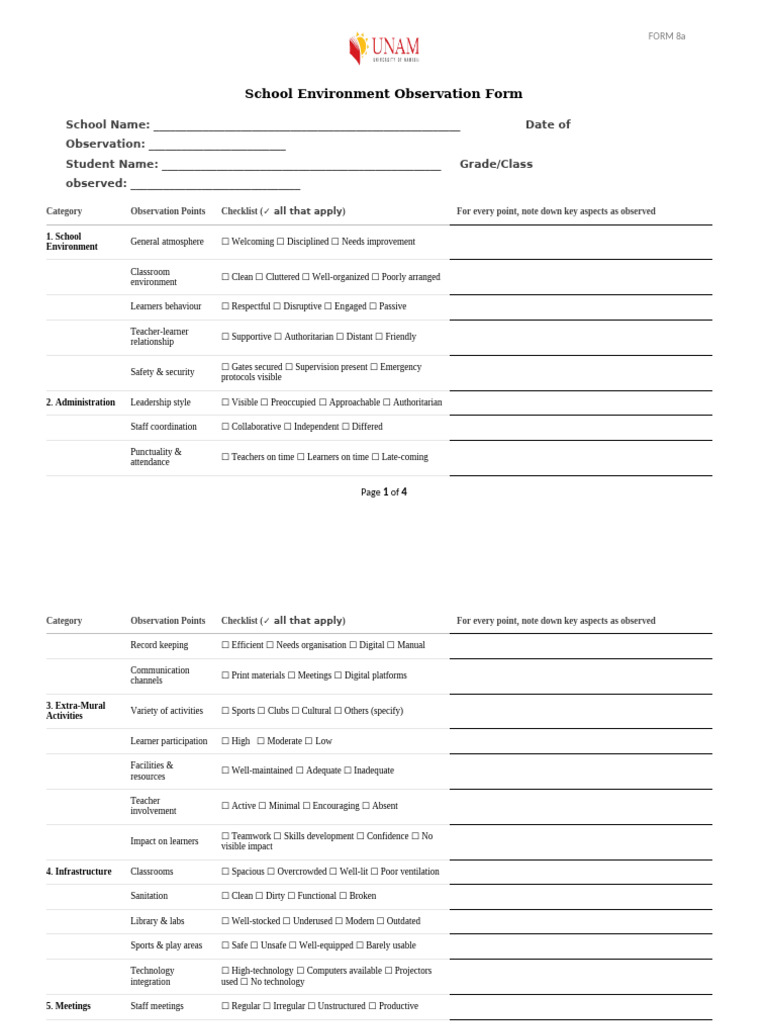 7.School environment observation | PDF