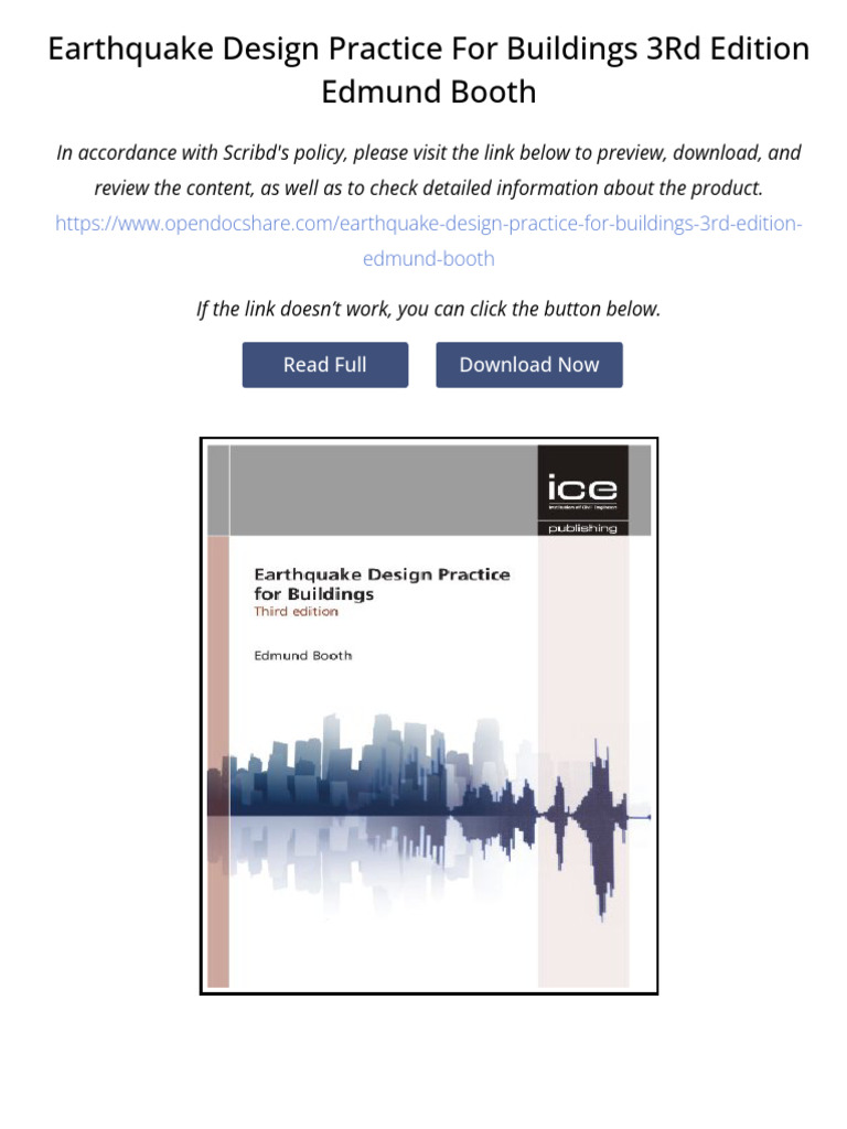 Earthquake Design Practice for Buildings 3rd edition Edmund Booth | PDF ...