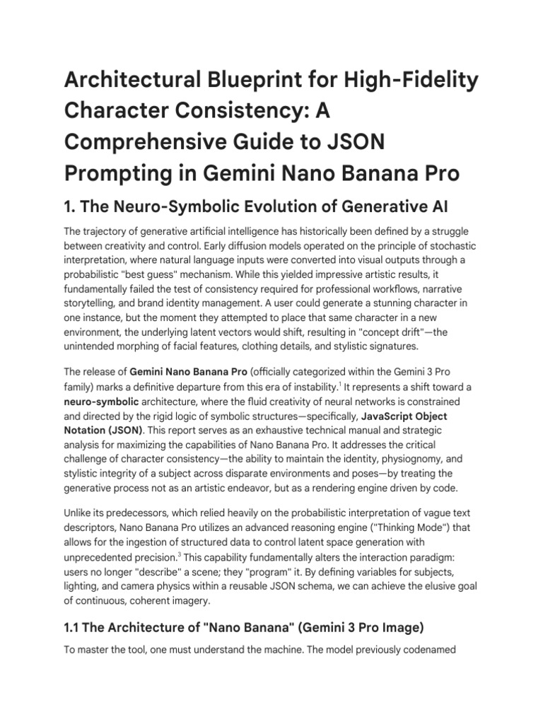 JSON Guide for Character Consistency in AI | PDF | Artificial ...