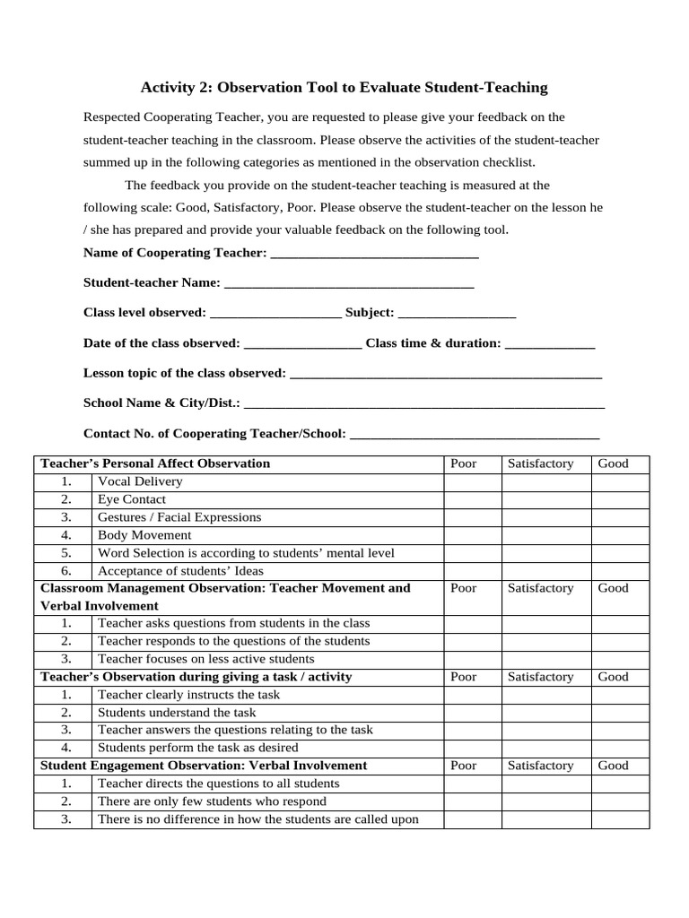 Internship Report | PDF | Teachers | Classroom Management