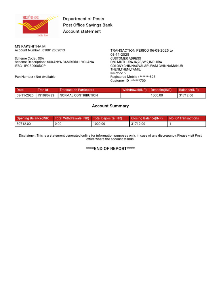 Detail Statement | PDF
