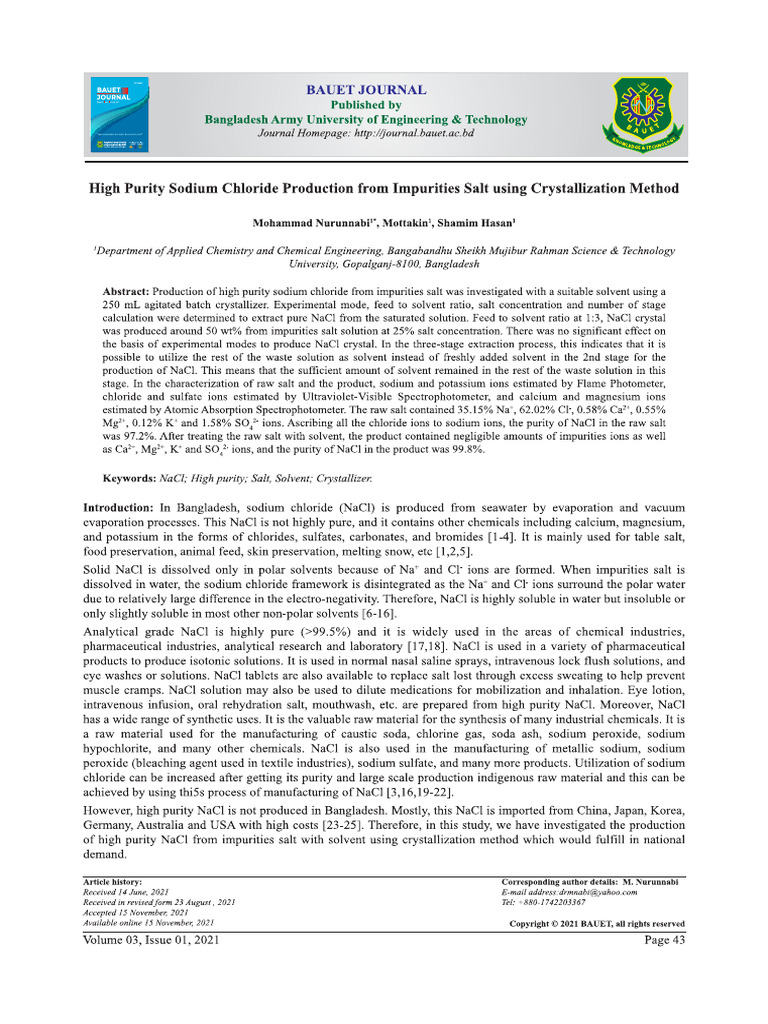 2021 EXP Sodium Chloride Production | PDF