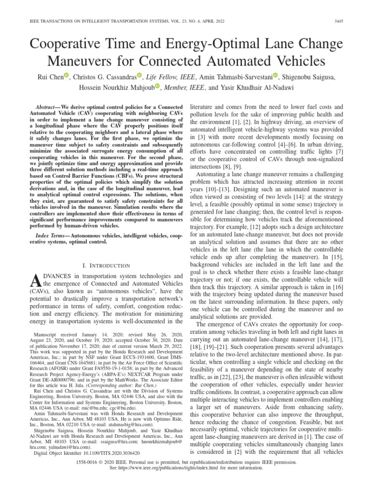 Cooperative Time and Energy-Optimal Lane Change Maneuvers for Connected ...