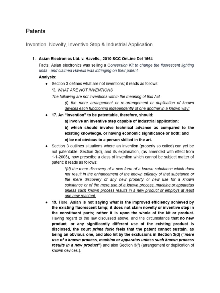 IPR Cases Patents | PDF | Prior Art | Novelty (Patent)