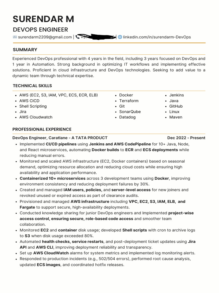 Surendar m Resume | PDF | Amazon Web Services | Cloud Computing