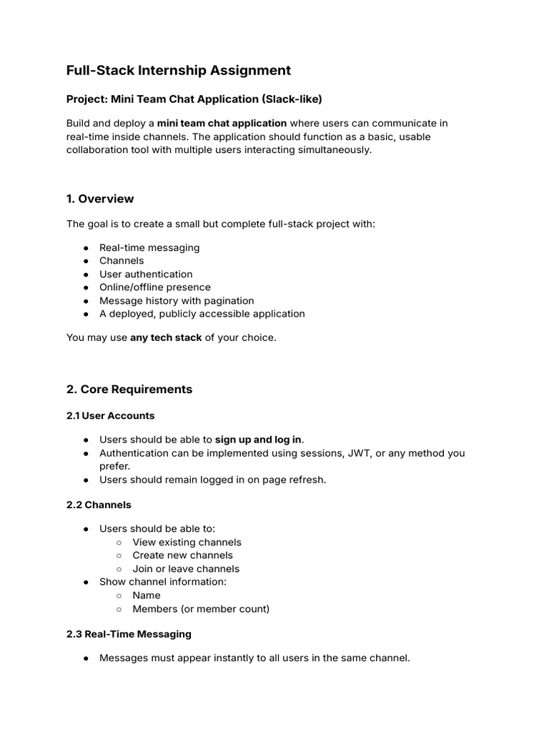 Full-Stack Internship Assignment | PDF | User (Computing) | Databases