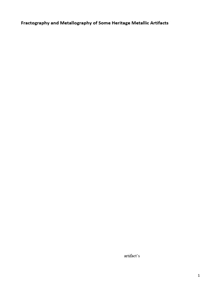 Frac to Graphy Metallography Heritage Final Draft | PDF | Fracture ...
