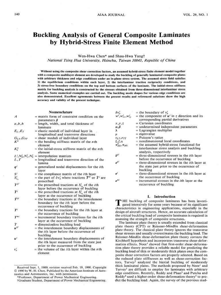 Buckling Analysis of Composite Laminates | PDF | Stress (Mechanics ...