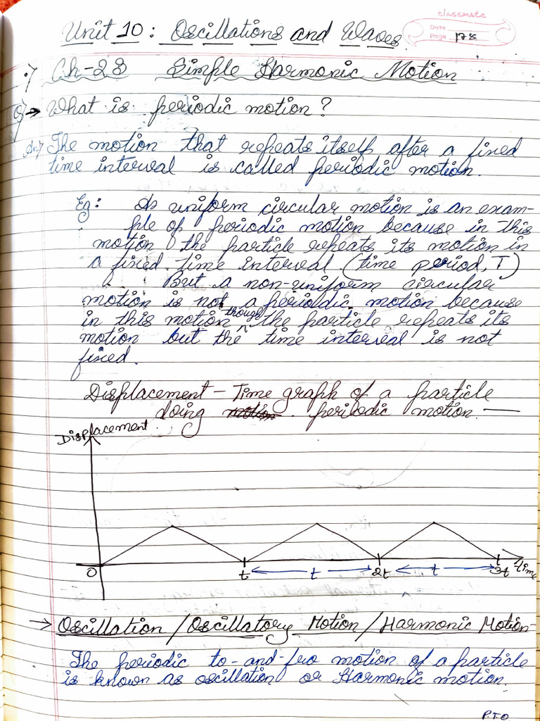 Oscillation (S.H.M) Class 11 Part 1 | PDF