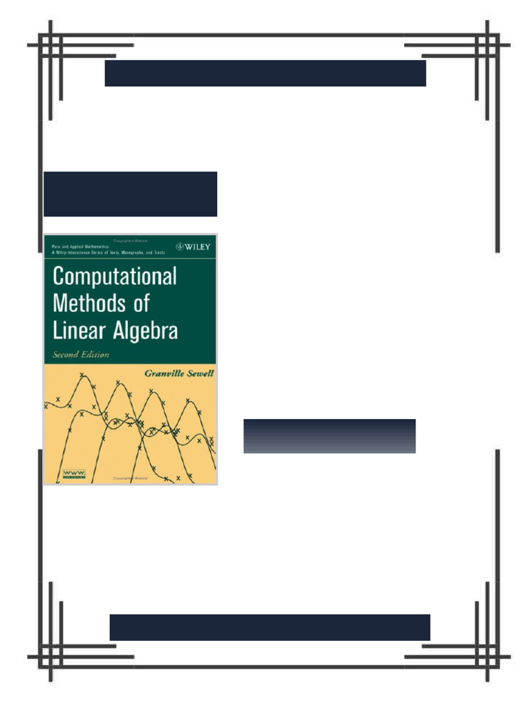 Computational Methods of Linear Algebra 2nd Edition Granville Sewell ...