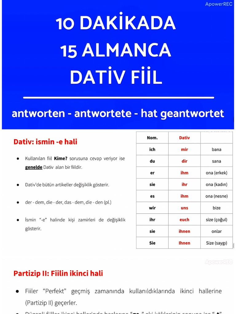 15 Dativ Fi̇i̇l Çeki̇mi̇ | PDF
