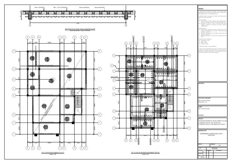 Building Structural Drawings-Sht 1 | PDF