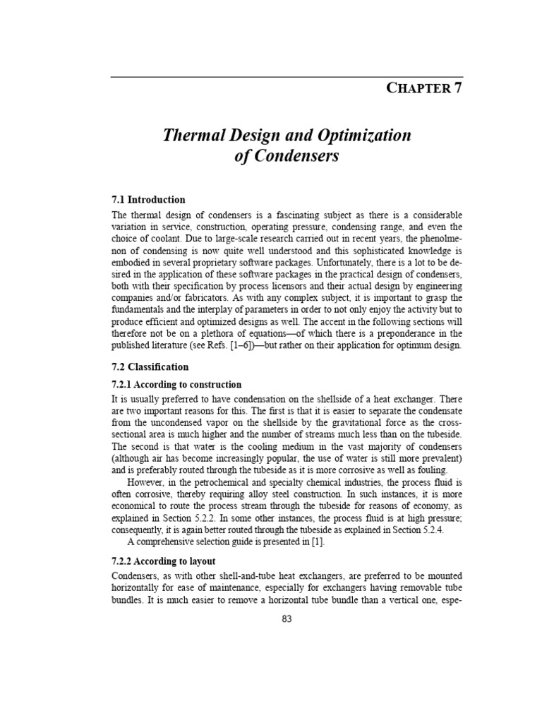 Chapter 7 Thermal Design and Optimization of Condensers | PDF | Heat ...