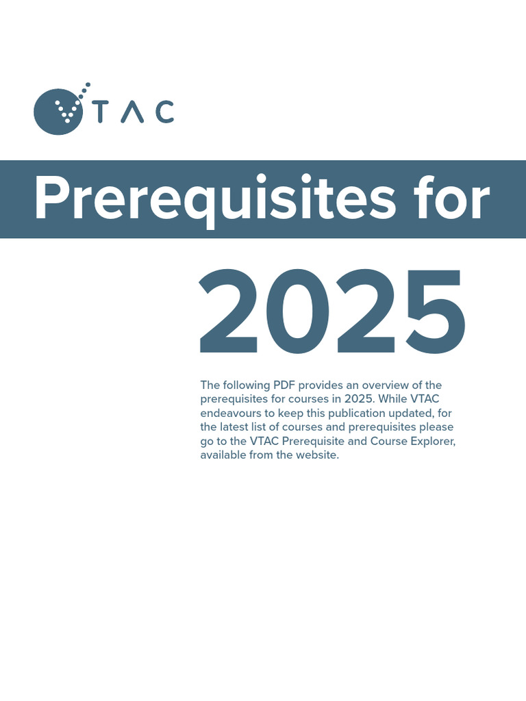 Prerequisites for 2025 | PDF | Academic Degree | Bachelor's Degree