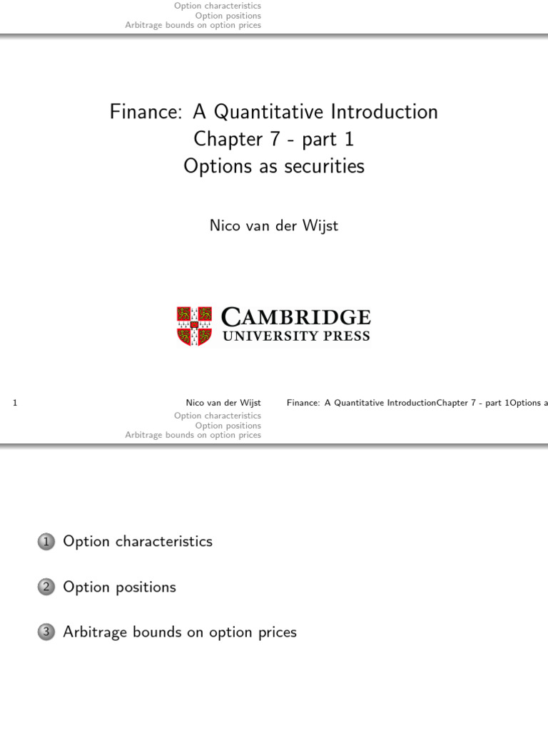 Understanding Option Characteristics and Pricing | PDF