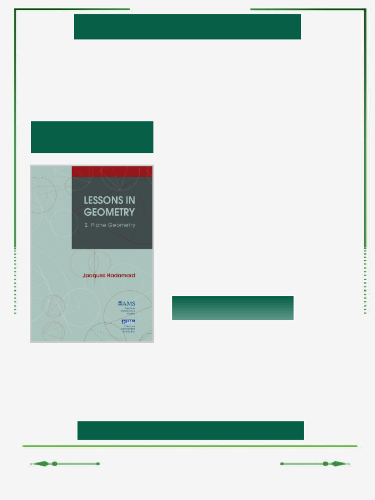 Lessons in Geometry Volume I Plane Geometry 1st Edition Jacques ...