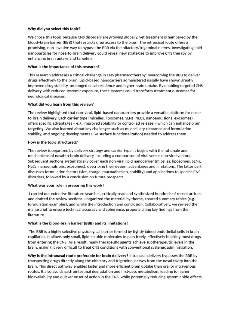 Why Did You Select This Topic | PDF | Medicinal Chemistry | Pharmacology