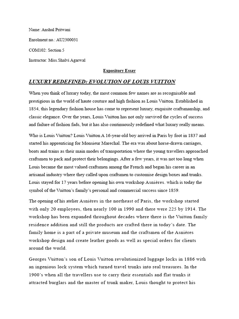 Louis Vuitton (Expository Essay) | PDF