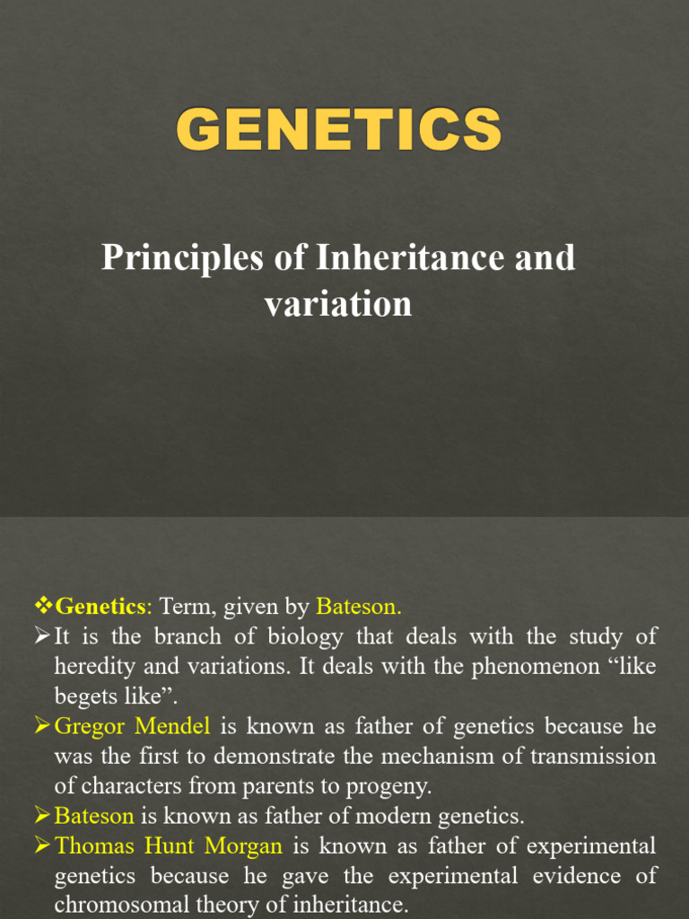Principle of Inheritance | PDF | Dominance (Genetics) | Genetic Linkage