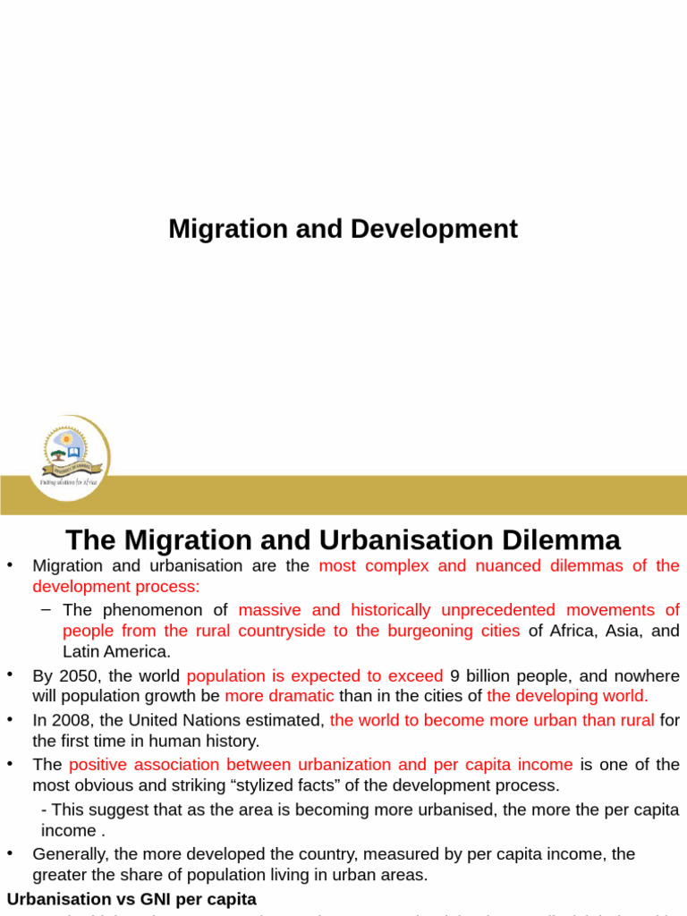 Migration, Urbanization, and Informal Sector | PDF | Human Migration ...