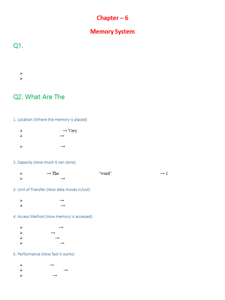 Memory System Comp Arch Final Note(1) | PDF | Random Access Memory ...