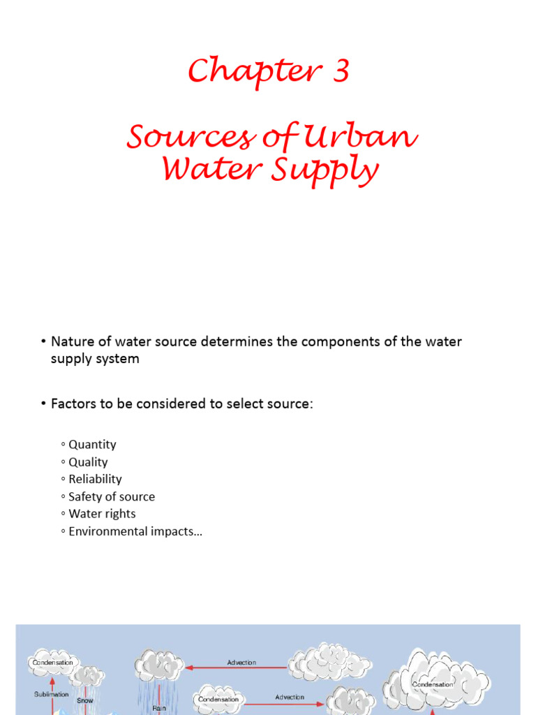 Chapter 3 Sources of Urban Water Supply New | PDF | Dam | Aquifer