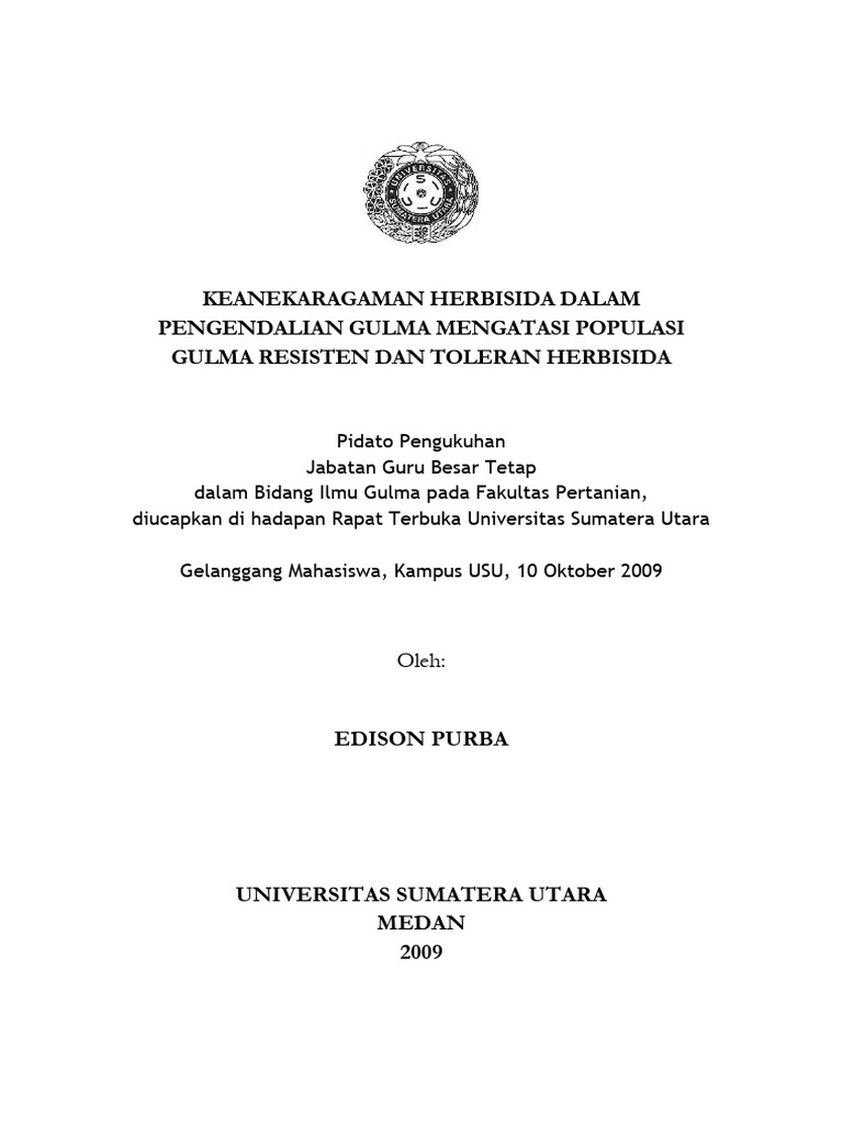 Keanekaragaman Herbisida untuk Gulma Resisten | PDF