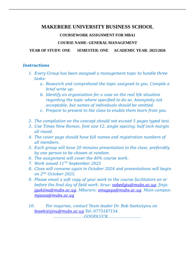 General Management Coursework 2025 1 .Docx (1) | PDF | Motivation ...