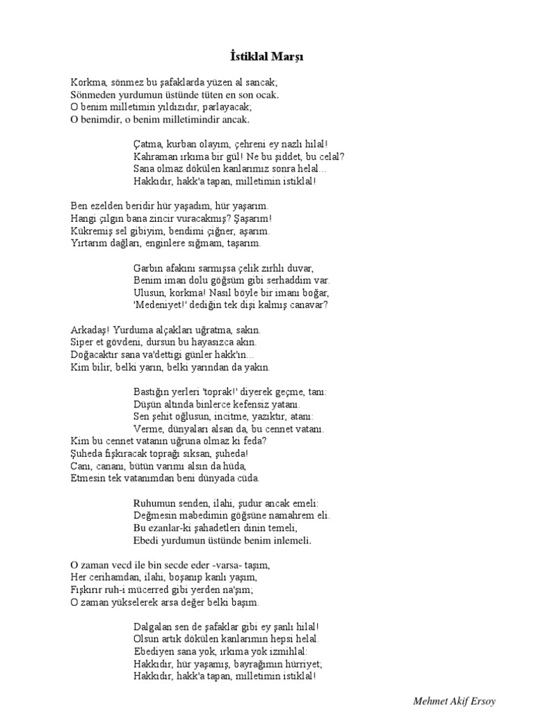 İstiklal Marşı | PDF