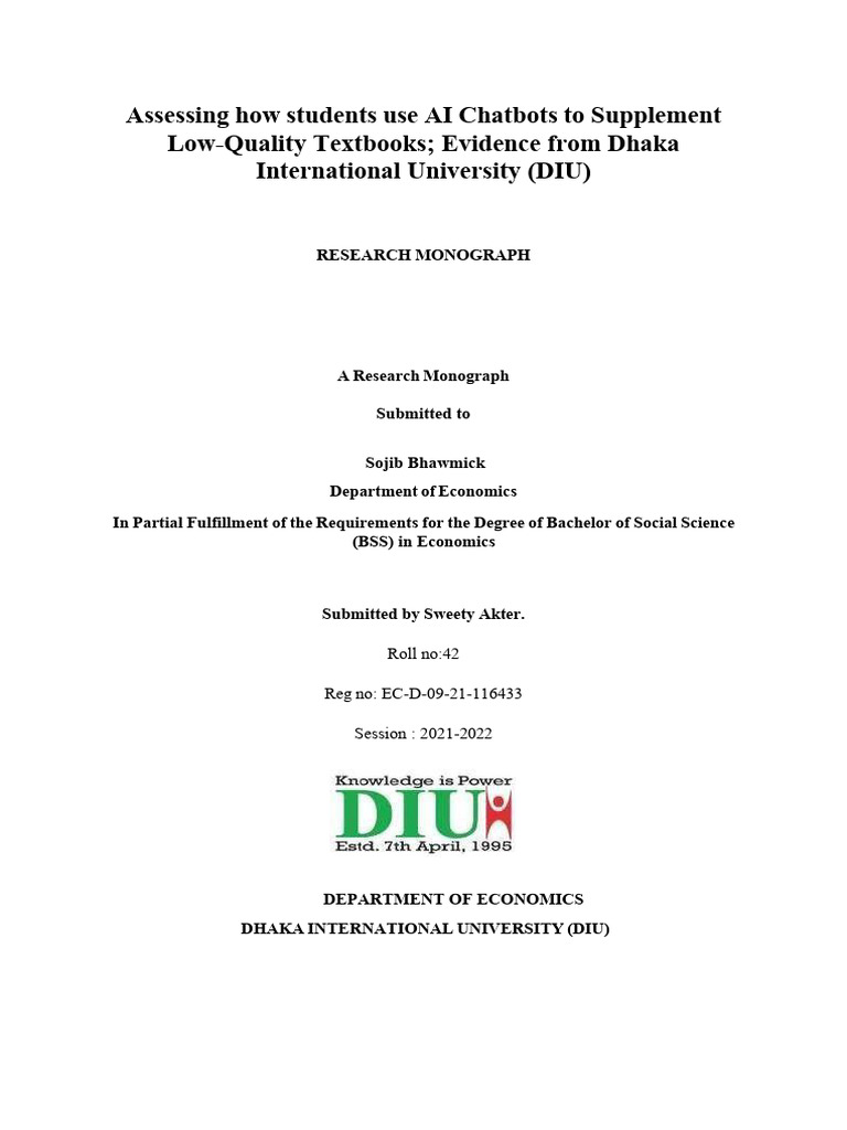 AI Chatbots in Education: DIU Study | PDF | Artificial Intelligence ...