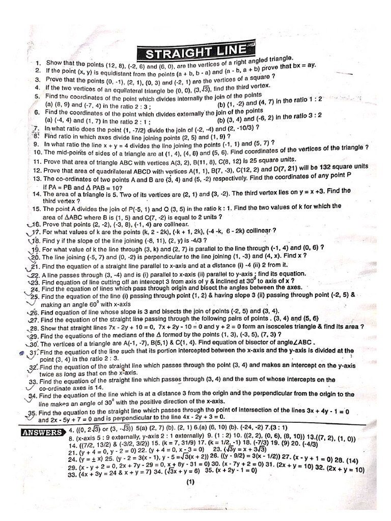 Open Straight Line Complete Sheet 2 | PDF
