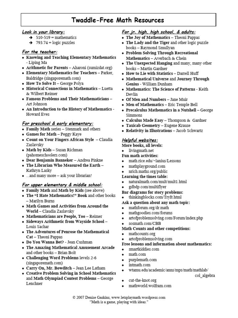 Essential Math Resources for All Ages | PDF | Mathematics | Science