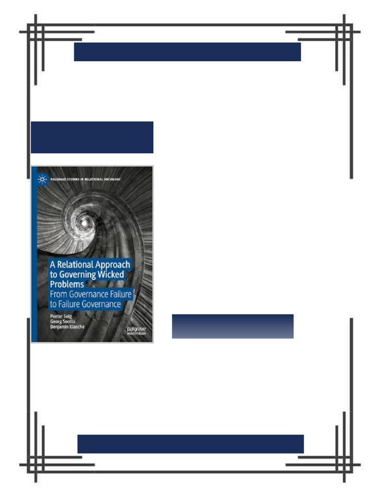 A Relational Approach to Governing Wicked Problems From Governance ...