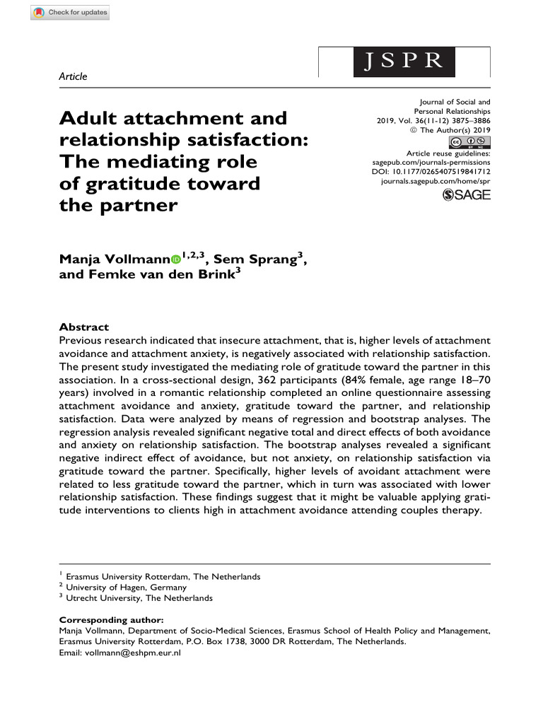 adult_attachment | PDF | Attachment Theory | Emotions