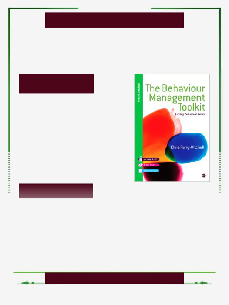 The Behaviour Management Toolkit Avoiding Exclusion at School 1st ...