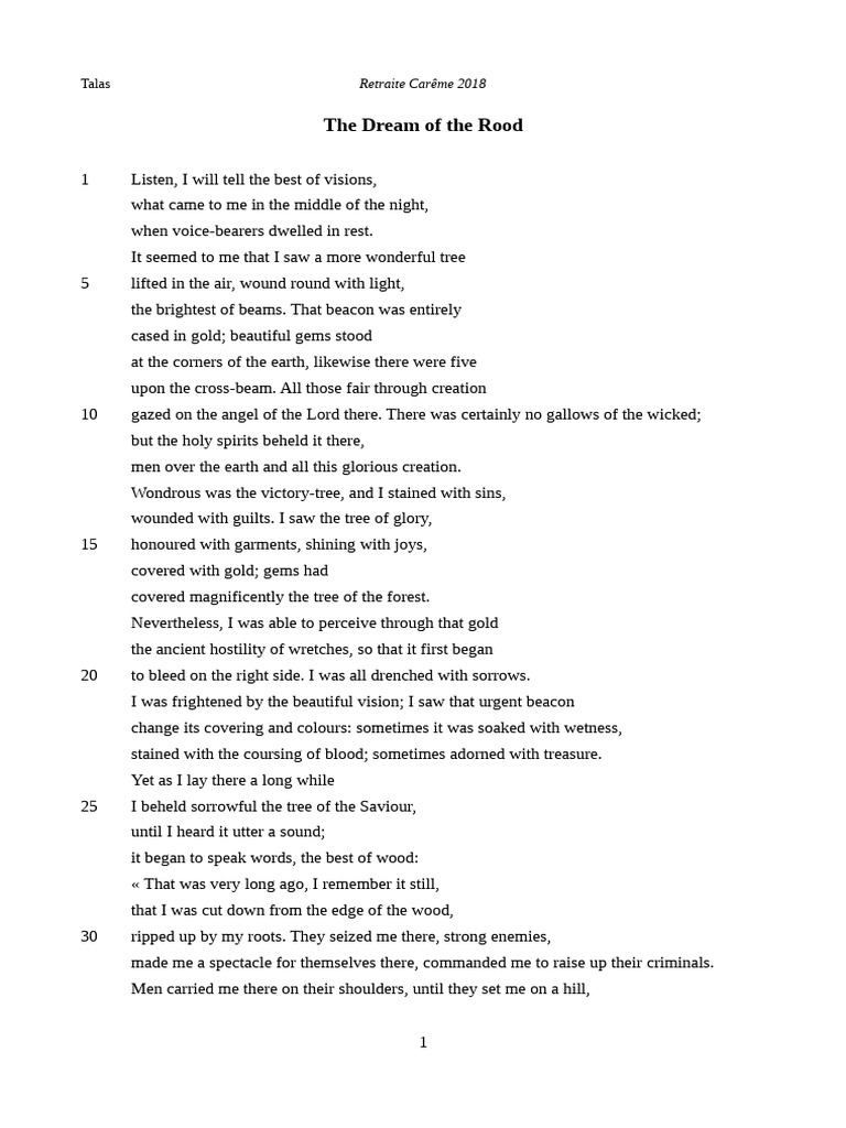 The Dream of the Rood | PDF | Glory (Religion) | Heaven