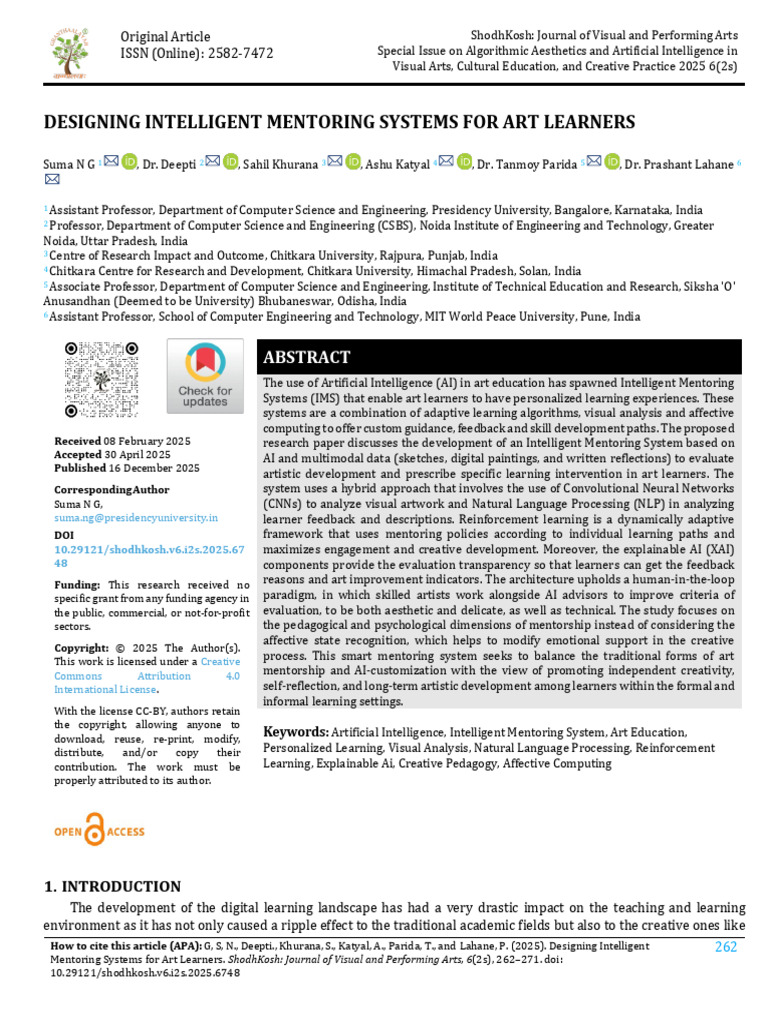Designing Intelligent Mentoring Systems for Art Le | PDF | Artificial ...