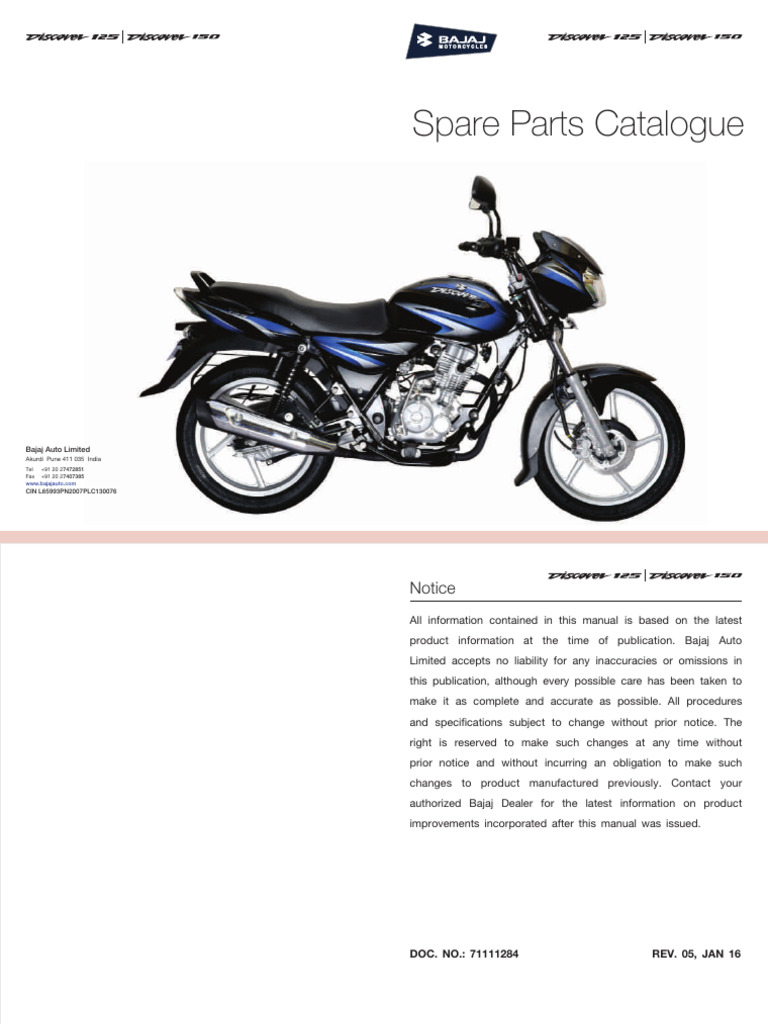 Discover 125 Reintroduced SPC REV05 JAN 16 1 | PDF | Vehicles ...
