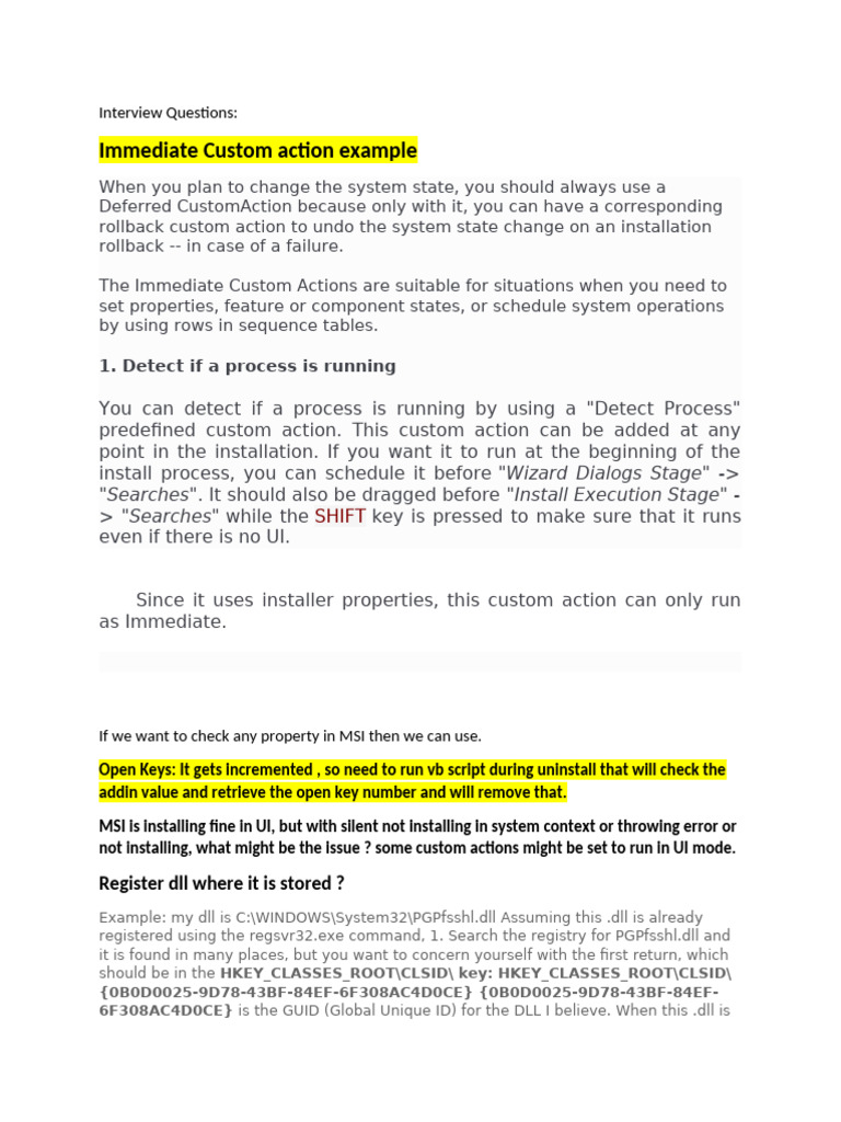 Packaging Interview Questions | PDF | Windows Registry | Installation ...