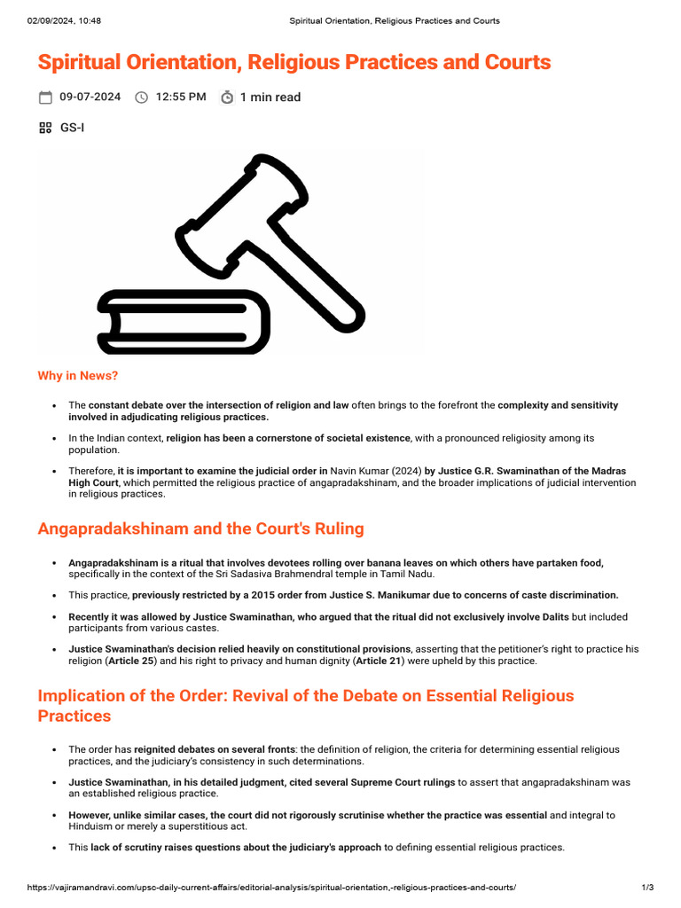 Court Rulings on Religious Practices in India | PDF | Freedom Of ...