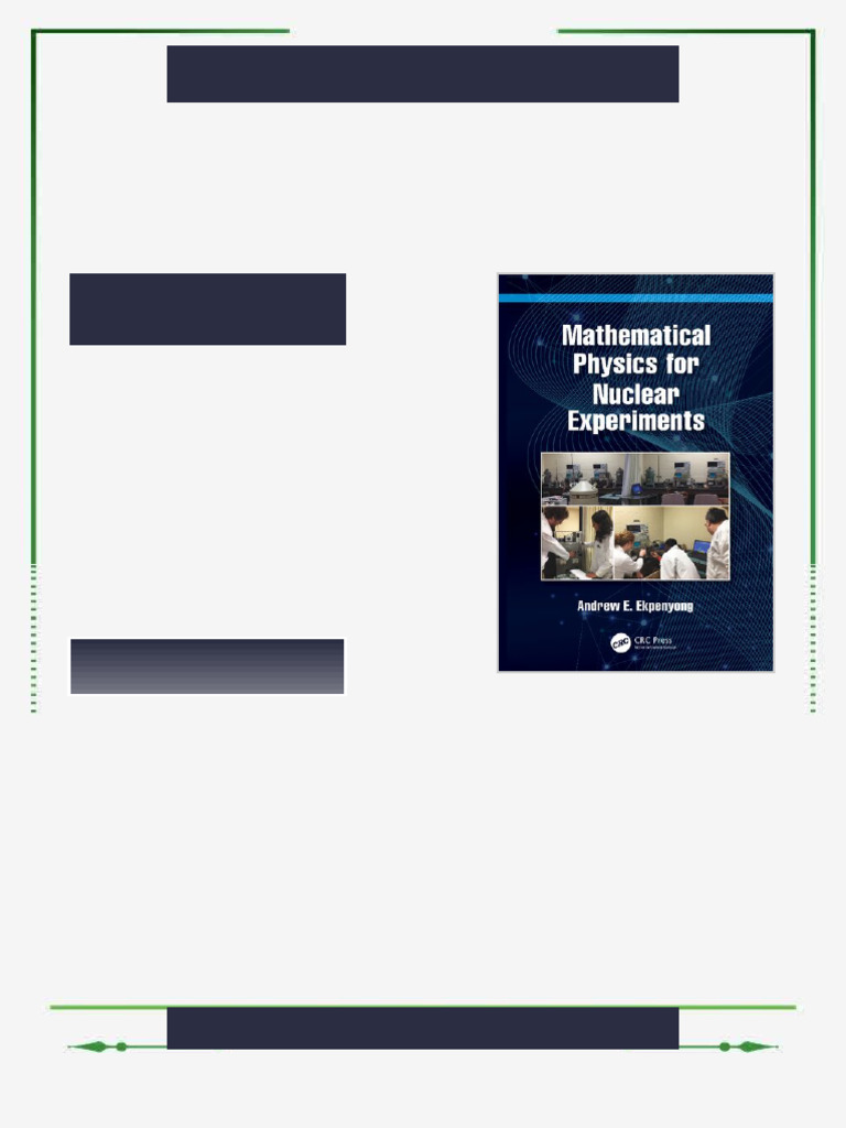 Mathematical Physics for Nuclear Experiments 1st Edition Andrew E ...