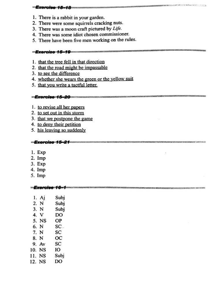 Answer Key - Syntax - Part 3 | PDF